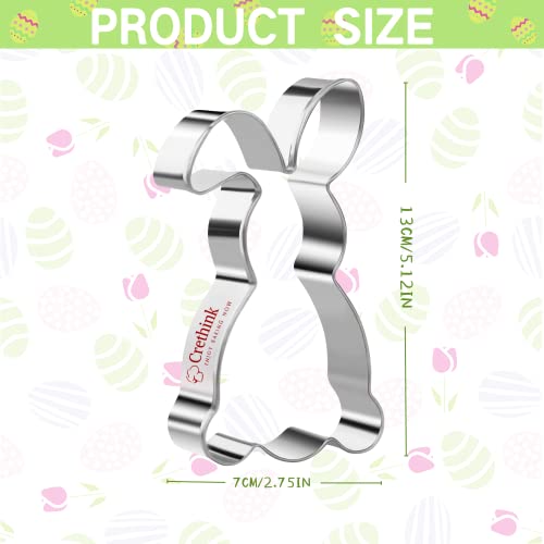 Crethinkaty Easter Cookie Cutter-1 Pcs Bunny Shaped Stainless Steel Cookie Cutter,Rabbit Cookie Mold for Easter.