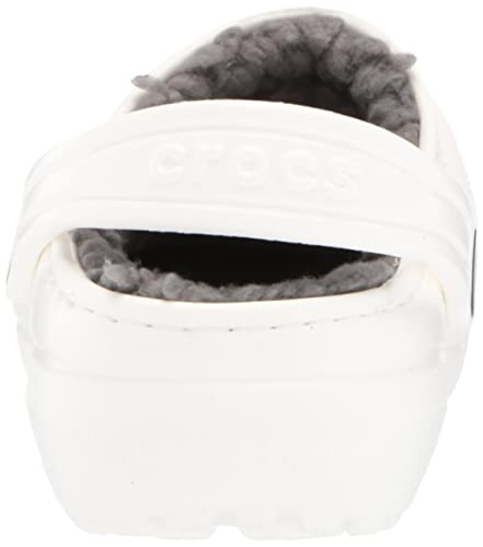 Crocs Kids' Classic Lined Clog | Slippers, White, 11 Little Kid