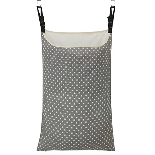 HDHYK Adjustable Space Saving Door Hanging Laundry Hamper Bag Dorm Laundry Bag,Wide Open Top Over The Door Laundry Hamper with Free Hanging Hooks