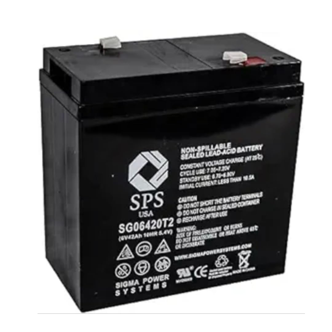 SPS Brand 6V 42Ah Replacement Battery for Powersonic PS-6360F2