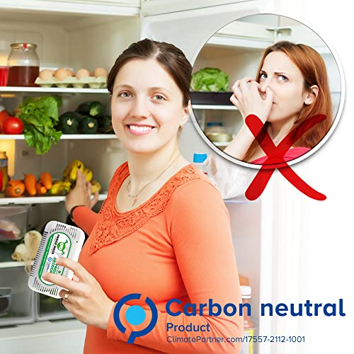 Fridge Ninja Fridge Deodorizer (2 Pack) - More Effective Than Baking Soda - Natural and Unscented Activated Charcoal Refrigerator Deodorizer - Fridge Odor Eliminator for Freezers, Coolers, and Lunch Boxes