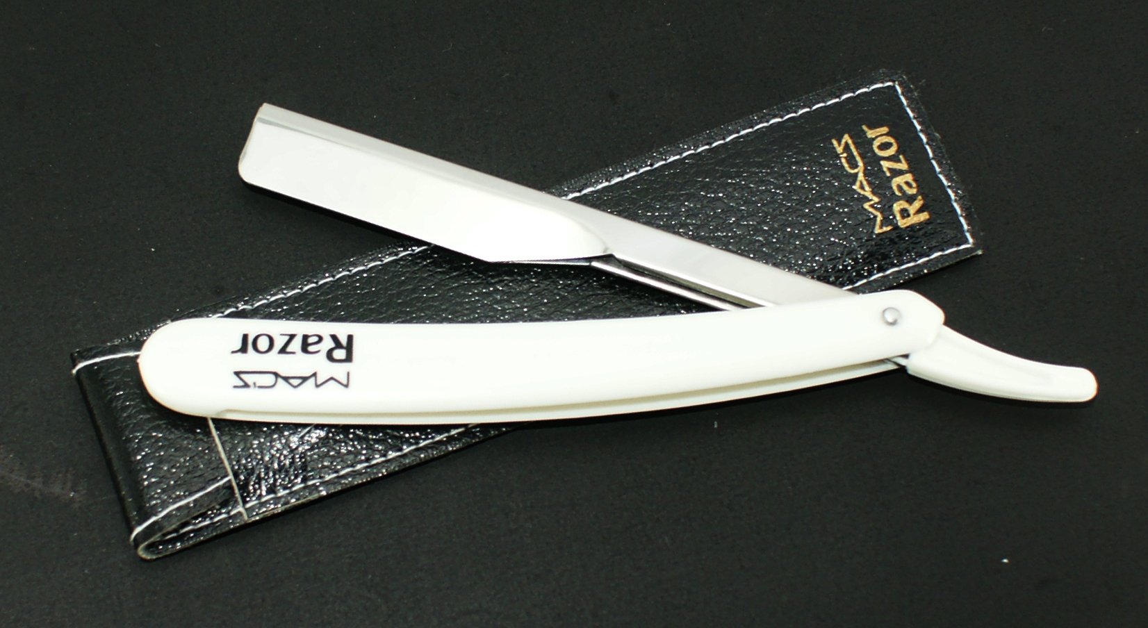 Professional Barber Straight Edge Barber Razors Macs Brand-50-01 (White Handle Razors)