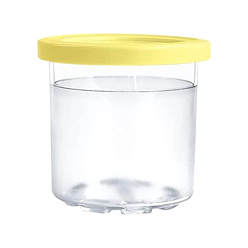 CXQ 4 Pack Replacement Ice Cream Pint with Lid,Compatible with Ninja Creami Ice Cream Maker: NC301, NC300, NC299AMZ Series (Pink/Yellow/Blue/Green)