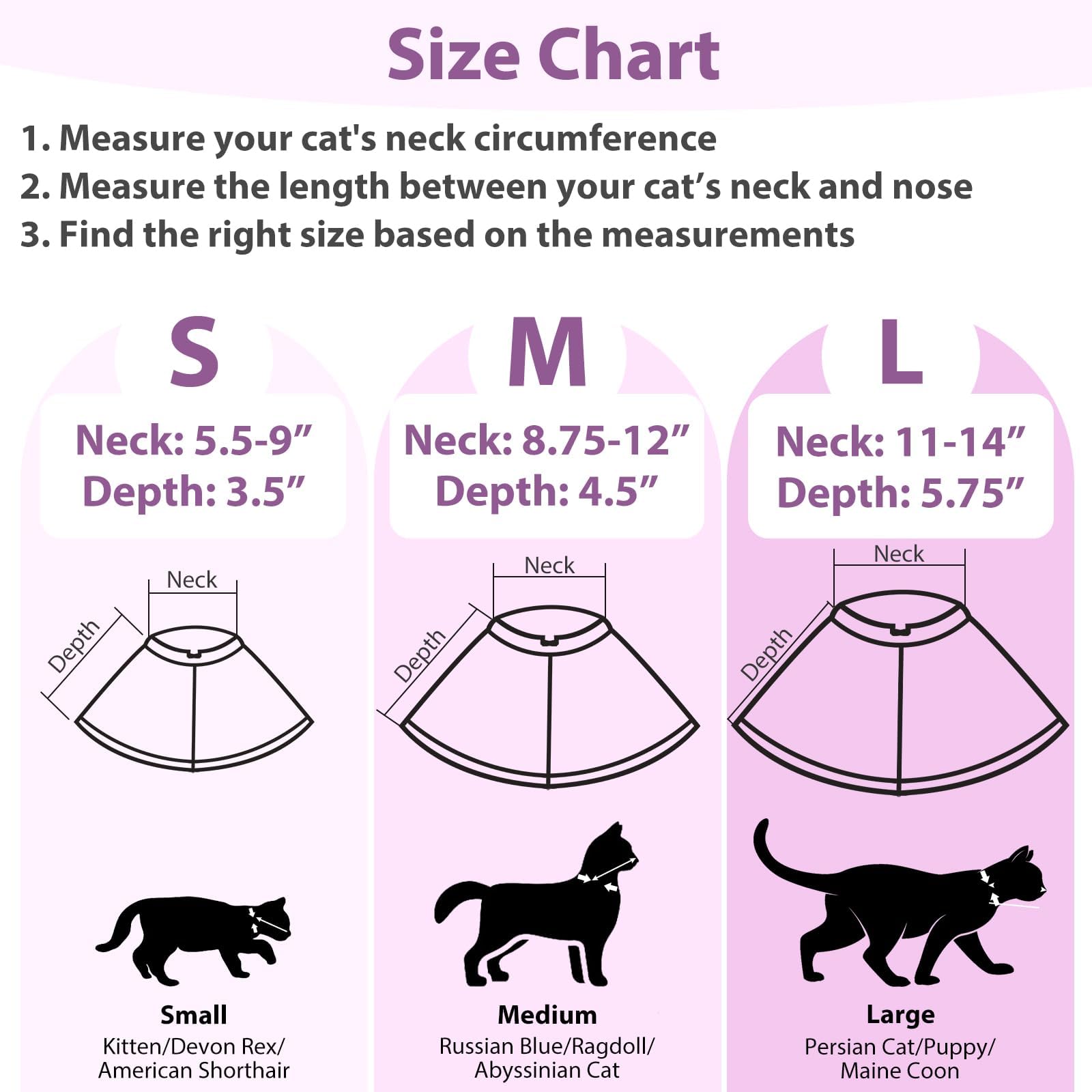 Cat Cone, Cat Cone Collar Soft to Stop Licking and Scratching, Elizabeth Collars for Cats Kittens