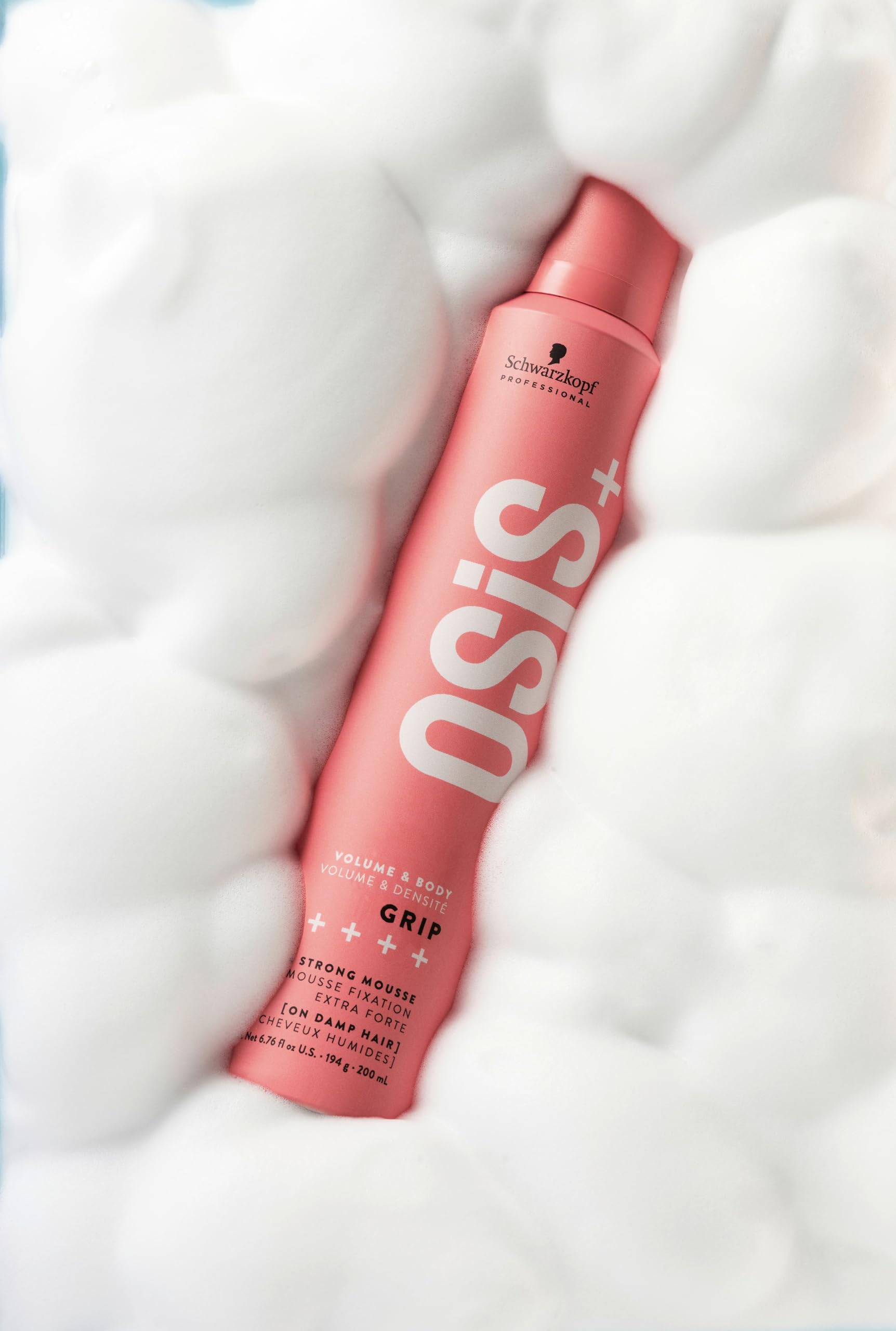 OSiS+ Grip Extreme Hold Mousse β Extra Strong Control and Volume with Lasting Definition and Natural Shine β Volumizing Formula Protects Against Blow Dry Damage, 7 oz
