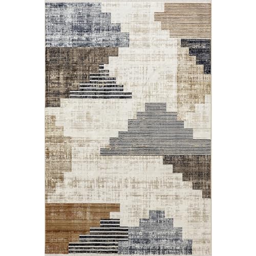 nuLOOM Fringed Performance Indoor Area Rug, Power Loomed, Easy Clean, Durable, Non-Shed, 8' x 10', Vanita Beige