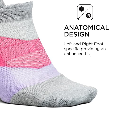 Feetures Elite Ultra Light No Show Tab Solid - Running Socks for Men & Women, Athletic Compression Socks, Moisture Wicking - Large, Gradual Gray