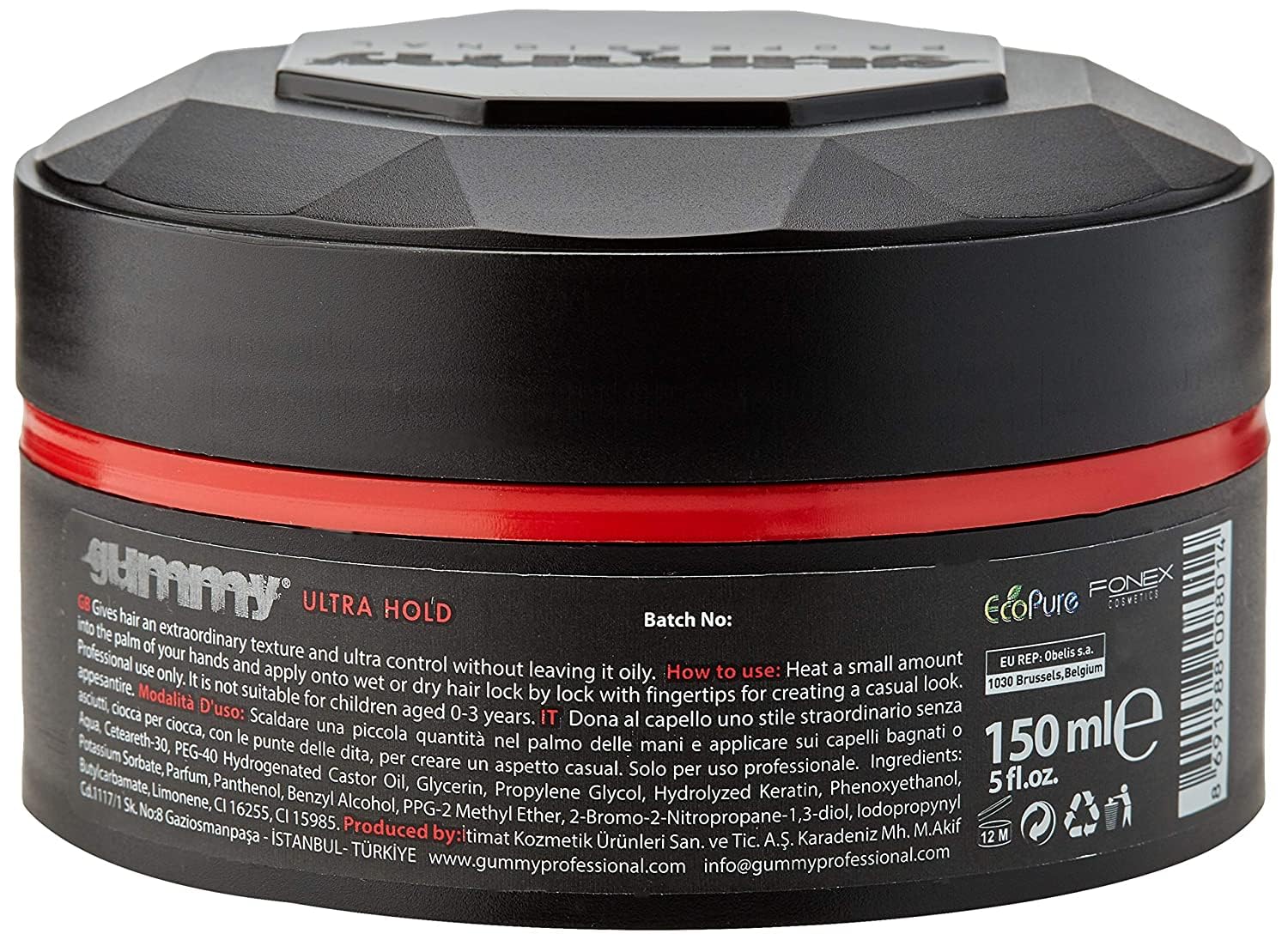 Gummy Ultra Hold Hair Styling Wax 150ml - 5.07 Fl Oz (Pack of 1) Ultra Hold