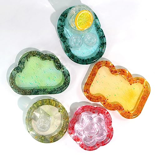 Cloud Heart Flower Shape Tray Molds with Edge Jewelry Tray Candle Holder Mold Plate Dish Container Resin Casting Mould Jewelry Storage Tray Silicone Mold DIY Craft Supplies Storage Container