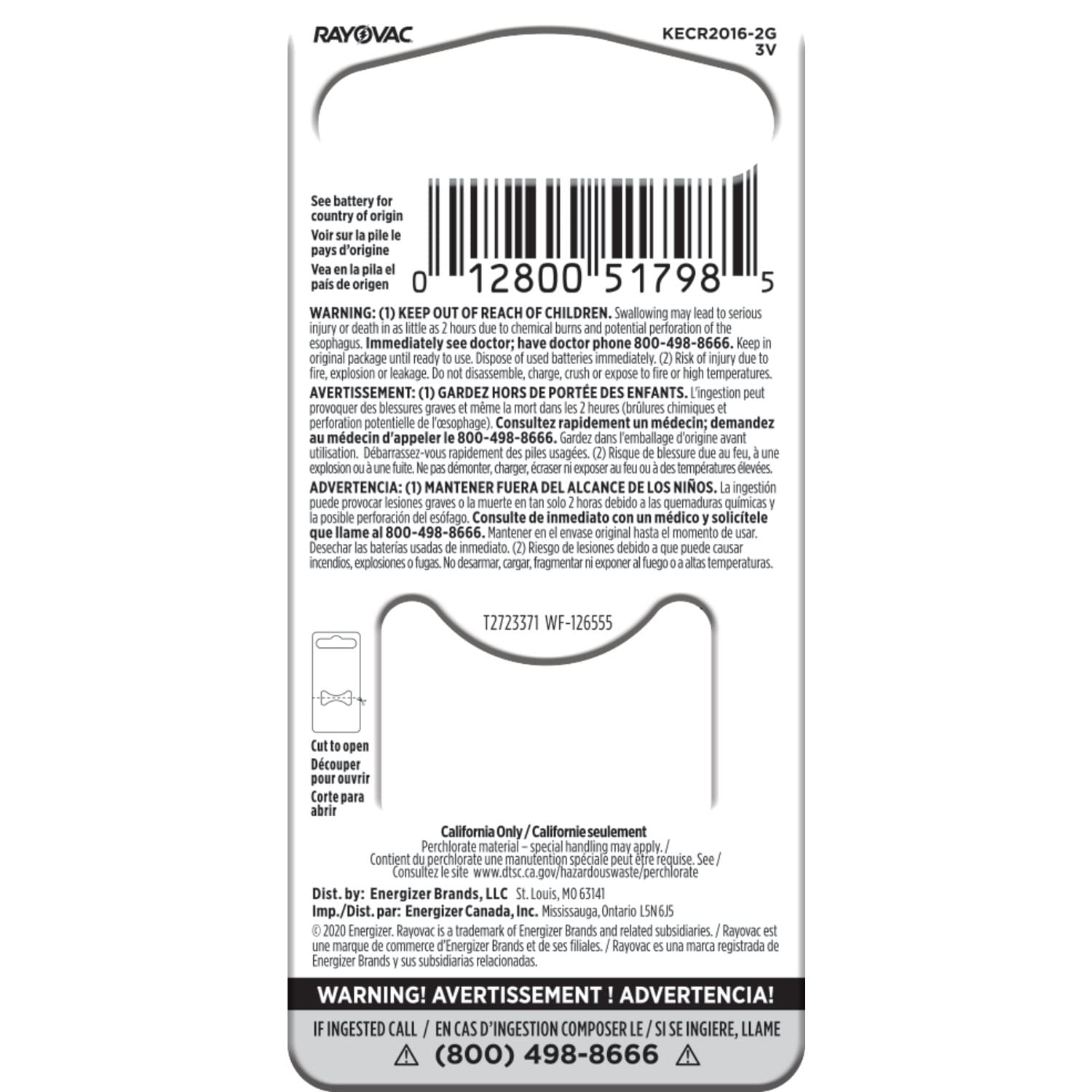 Rayovac CR2016 Battery, 3V Lithium Coin Cell CR2016 Batteries (2 Battery Count)