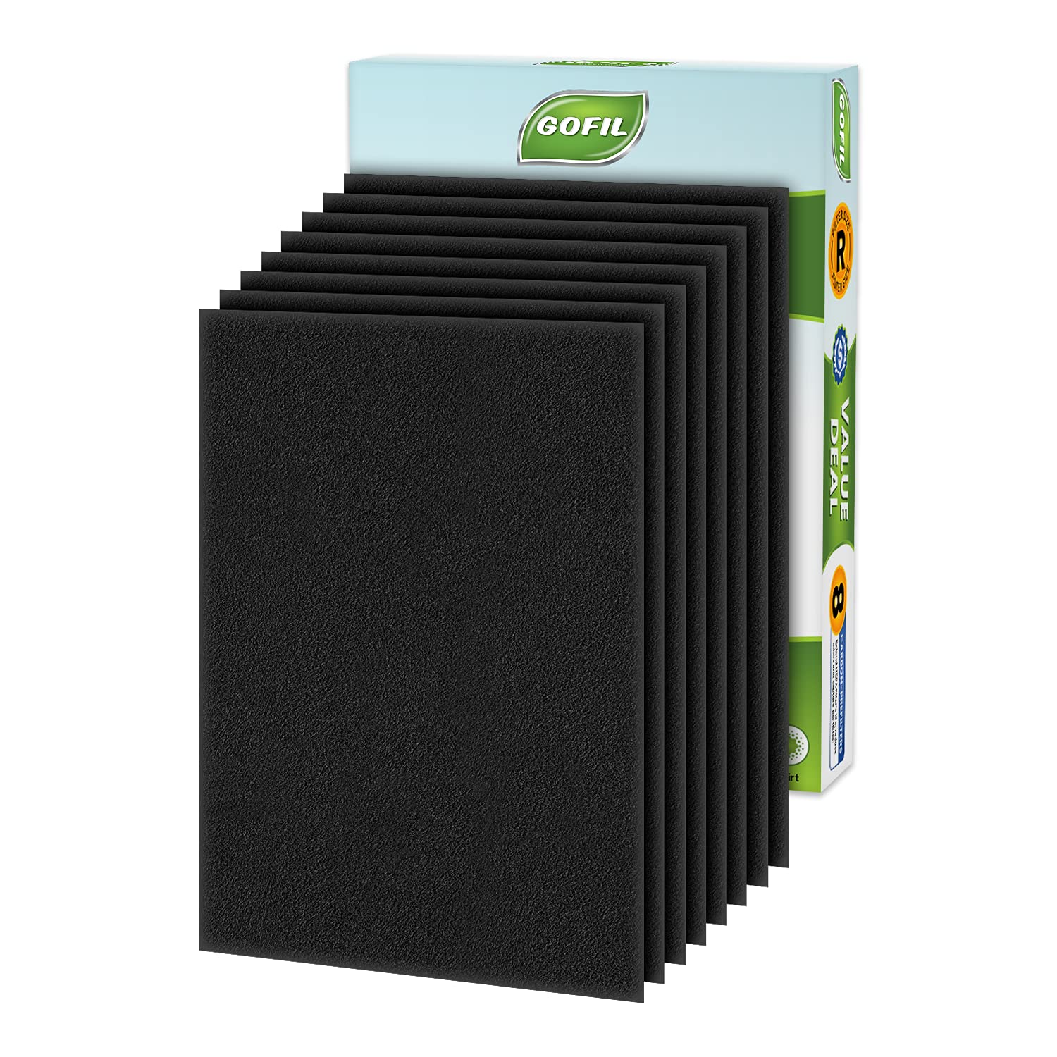 GOFIL 8 Pack Replacement Filters Includes 8 Carbon Pre-filters Compatible with Air Purifier Model HPA094/HPA100/HPA101/HPA104/HPA105/HA106