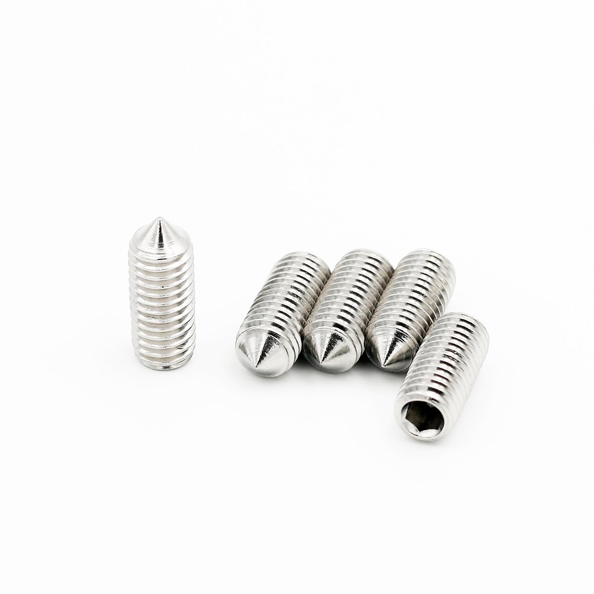Hex Socket Set Screws with Cone Piont Assortment Kit,Stainless Steel,200 Pieces