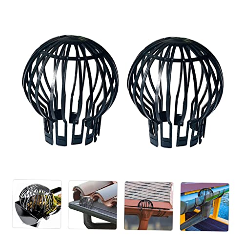 DOITOOL 2 Pcs Eaves Filter Cover Plastic Funnel Round Balloons Plastic Balloons Downpipe Leaf Guard Downspout Guard Rain Gutter Screens Drainage Pipe Strainer Cover Roof Downpipe Strainers