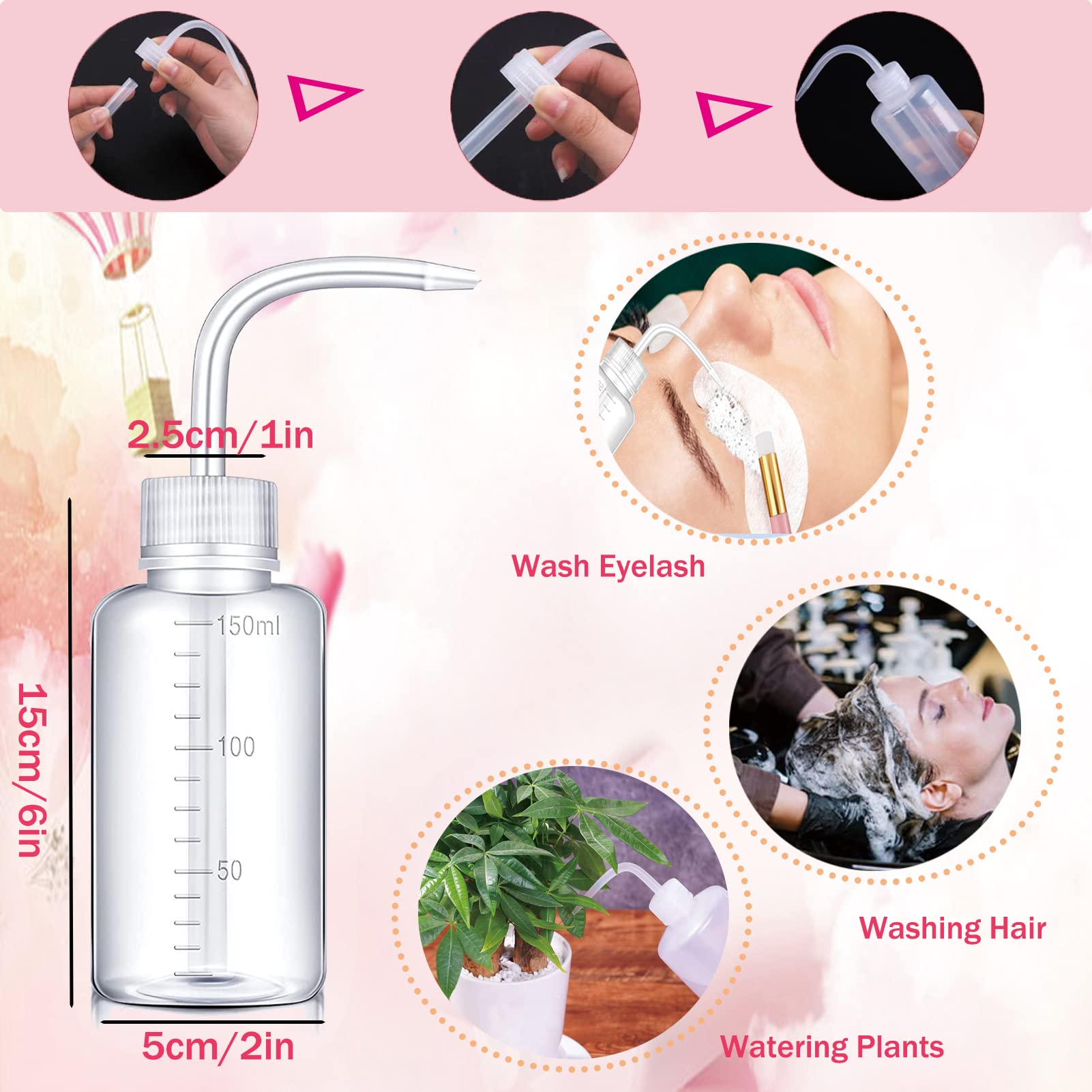 BUCICE 4 PCS Lash Fan Kit for Eyelash Extension,USB Portable Eyelash Fans Rechargeable Handheld Dryer Fan with Lash Shampoo Brushes,Plastic Wash Bottle