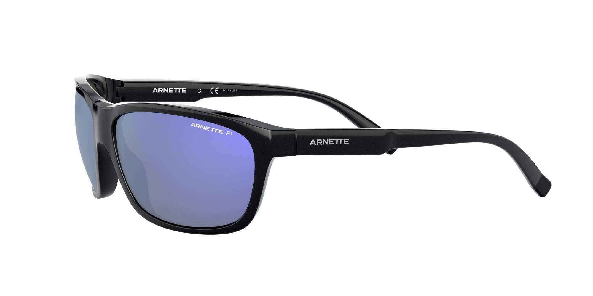 ARNETTE Unisex Sunglasses Shiny Black Frame, Grey-Black Lenses, 63MM