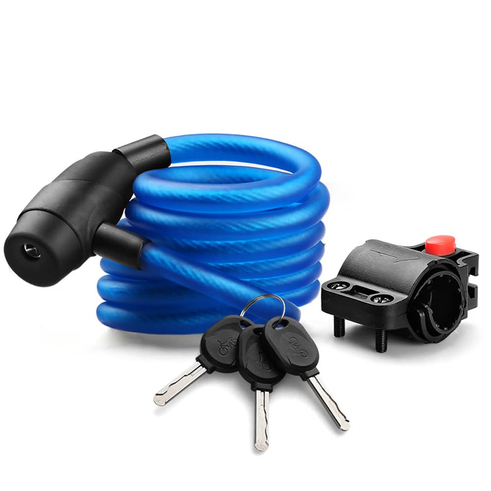 AZPINGPAN C-Level Anti-Theft Lock Cylinder with Bold Steel Cable Bicycle Lock丨with Lock Frame 3 Keys 180 cm Extended Chain Motorcycle Mountain Bike Outdoor Riding Accessories
