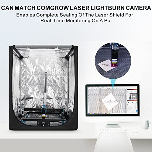 Comgrow 8MP Lightburn Camera Module with Laser Enclosure 750 * 700 * 900mm for Laser Engraver,Easy to Locate Materials,Batch Engraving,Trace Simple Images,Insulates Against Smoke and Odors