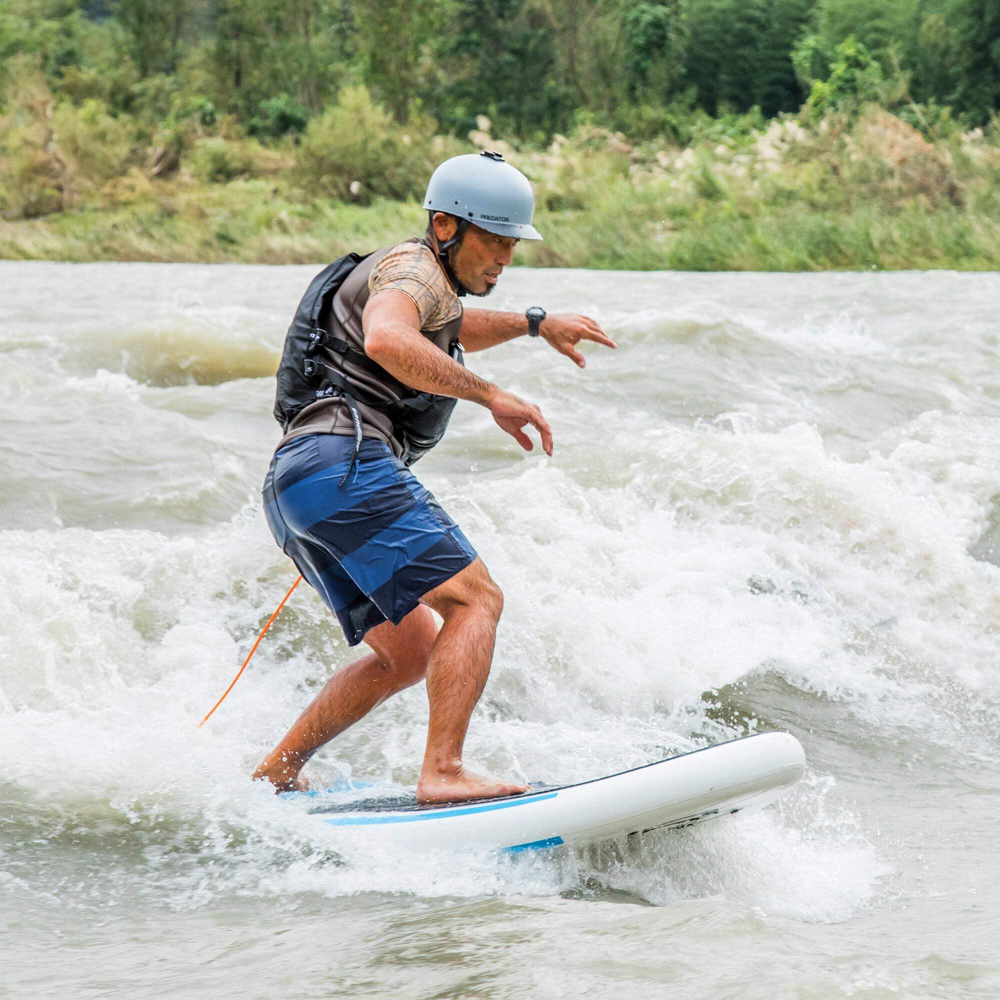Badfish Wavo Inflatable Stand Up Paddle/Surf Board | Surfboard for River Surfing| SUP w/Backpack Travel Bag, Pump, Removable tri-fin