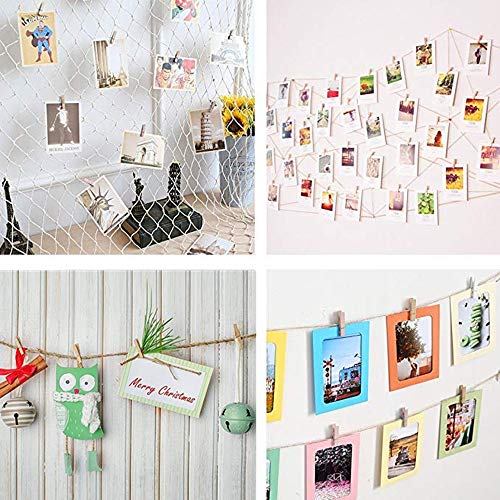 DurReus Tiny Clothes Pins Colorful Hang Up Photographs Drawings Party Clips Decor Baby Shower Game with Twine Pack 50 Pink