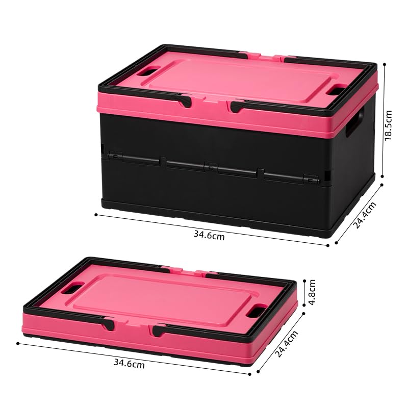 MONKISS Plastic Stackable Storage Bins with Lids, Large Organization and Storage Baskets, Cube Storage Boxes with Handles, Collapsible Storage Containers for Organizing, Storage, Moving (Green)