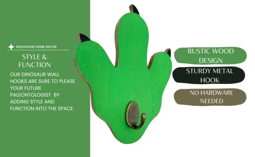 Dinosaur Footprint Kids Coat Hanger - Dinosaur Bathroom Decor - Dinosaur Decorations Classroom Organization Backpack Hook - Dinosaur Decor Boys Room Wall Decor
