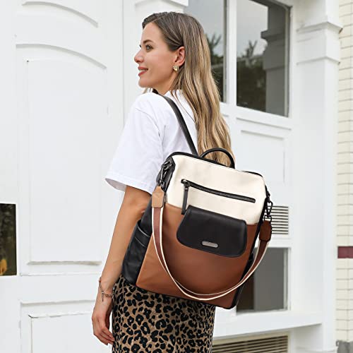 CLUCI Backpack Purse for Women Leather Large Backpack Fashion Designer Convertible Travel Daypack Purses