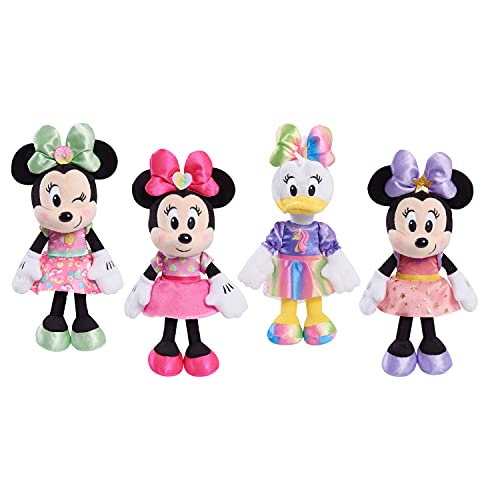 Disney Junior Minnie Mouse 8-Inch Small Hearts Minnie Mouse Beanbag Plush, Minnie Mouse In Pink Heart Dress, Stuffed Animal