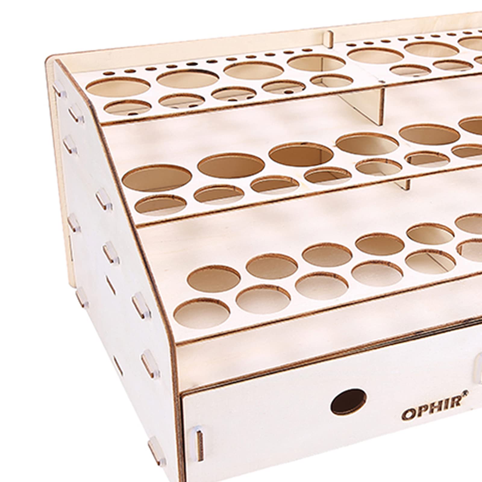 DNYSYSJ 80 Holes Paint Rack Stand Pigment Ink Bottle Paints Tool Storage with Cabinet Holder Organizer for 58 Bottles & 22 Small Paint Brushes or Droppers