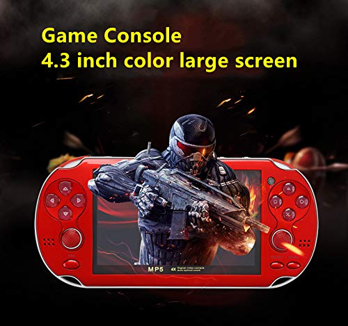 Handheld Portable Game Console,ANXTO Mini Retro Player Built-in Classic Games 4.3 Inch 8G Built-in Free 10000 Games+LCD Screen MP4 Function,Present for Kids and Adult red
