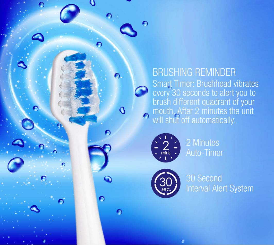Pursonic S520 Rechargeable Sonic Toothbrush- Includes 20 accessories: 12 Brush Heads & More, Black