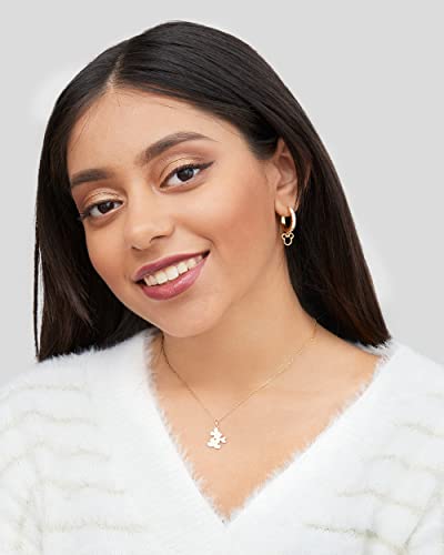 Disney Mickey Mouse or Minnie Mouse Silver Plated Cubic Zirconia Hoop Earrings, Official License