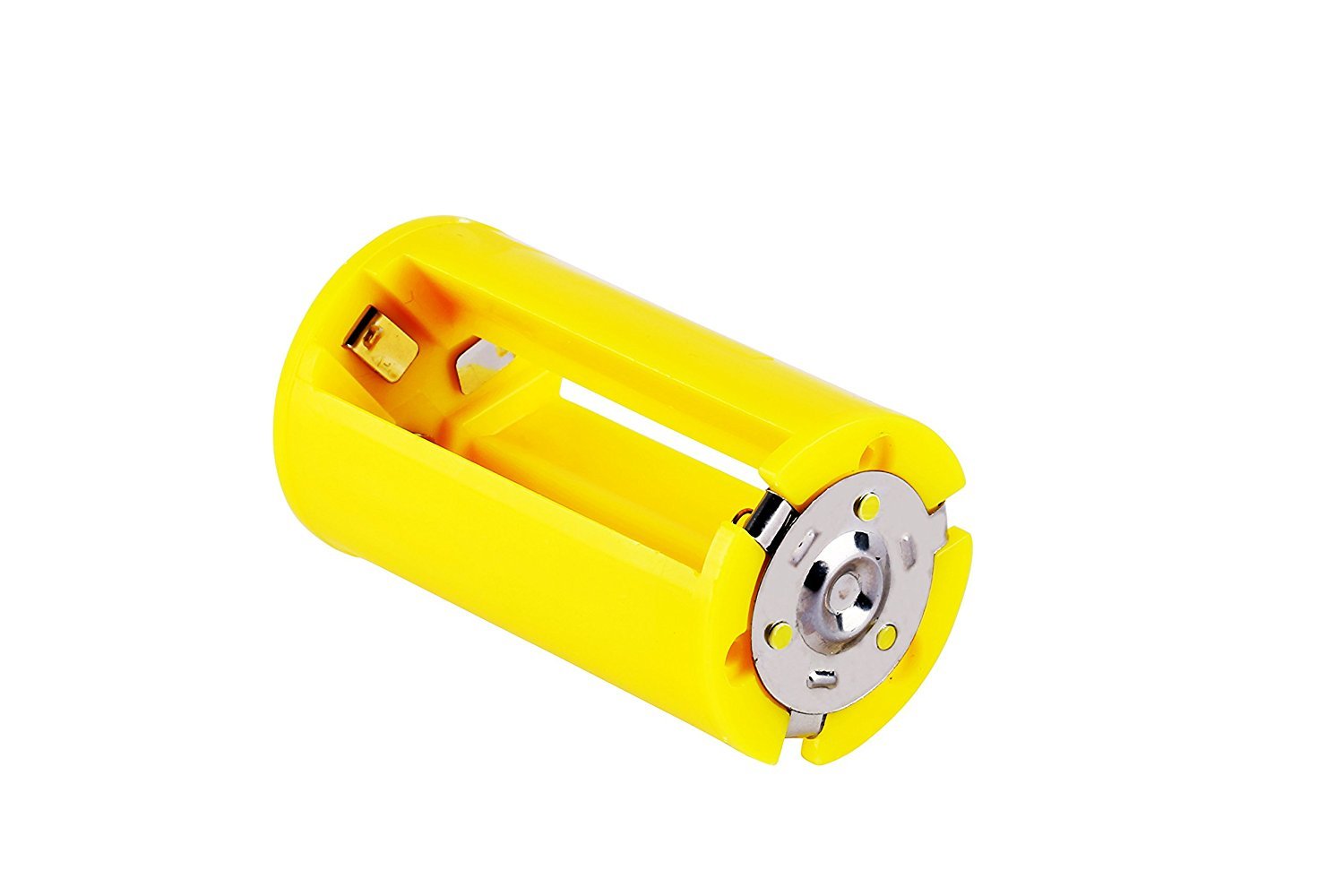 Whizzotech Parallel AA to D Battery Adapters Holder 1.5V Output Case Box 3 AA to 1 D Converter Pack of 8 (Yellow)