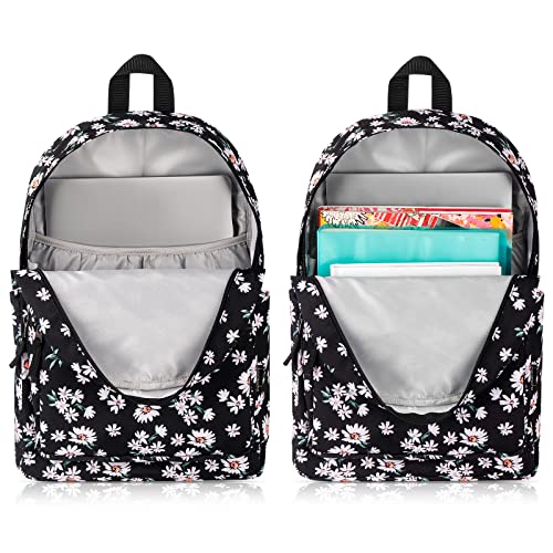 Choco Mocha Black Marble Backpack for Girls Travel School Backpack 17 Inch
