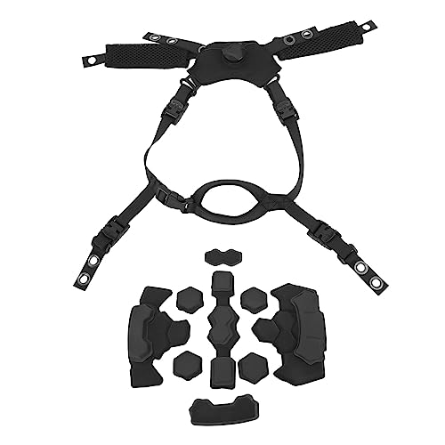 Helmet Padding Kit, Dual Layer Easy Install, Soft Dial Helmet Hanging System for Outdoors (Black Sponge)