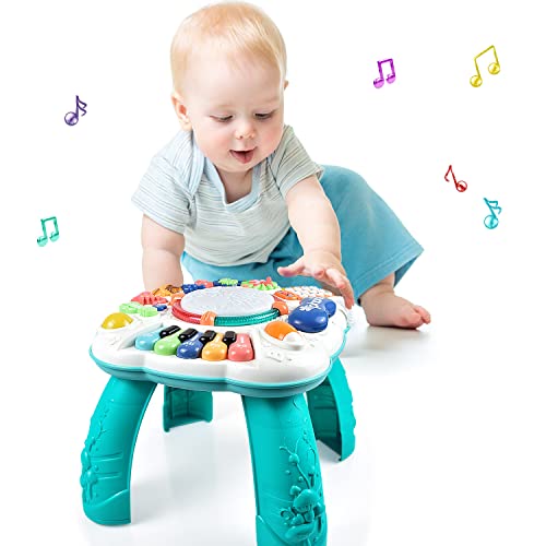 Dahuniu Baby Toys 6 to 12 Months, Activity Table for 1 2 3 Years Old (Size: 11.8 x 11.8 x 12.2 inches)