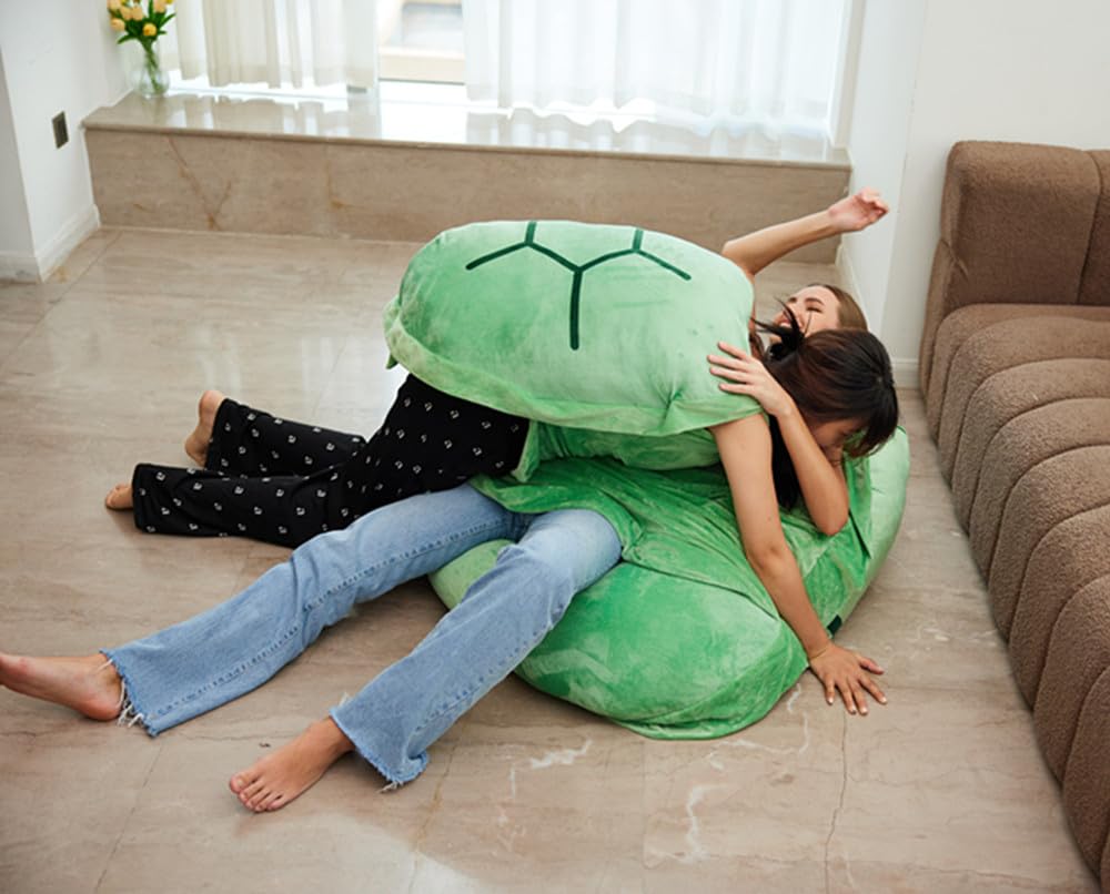 CHOXIO Wearable Turtle Shell Pillows for Kids Adults,Turtle Plush Pillow Stuffed Animal Funny Dress Up Creative Gifts (40 in, Green)