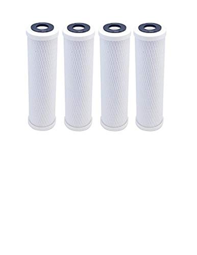 CFS – 4 Pack Activated Carbon Block Water Filter Cartridges Compatible with Flow Pur POE12GHGACB Models – Removes Bad Taste & Odor – Whole House Replacement Filter Cartridge – Universal 10" Cartridge
