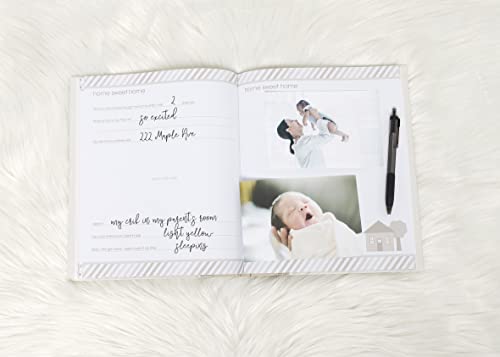 Pearhead First 5 Years Baby Memory Book With Clean-Touch Baby Safe Ink Pad To Make Baby’s Hand Or Footprint Included, Gender Neutral Registry Gift, Ivory Classic