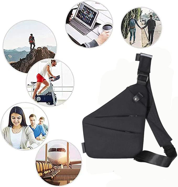 ComShion Shoulder Backpack, Anti-Theft Waterproof Small Sling Bag for Men/Women Chest Backpack,Right-Handed Shoulder Bag for Walking Biking Travel