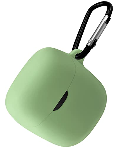 Geiomoo Silicone Case Compatible with JBL Tune 220TWS, JBL Tune 225TWS, Flexible Protective Cover with Carabiner (Green-1)