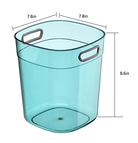 Gereen Bathroom Trash Can, 1.5 Gallon Small Trash Can,Square Trash Bin Wastebasket for Bathroom Bedroom Kitchen Countertop Under Sink or Served as a Ice Bucket (Blue, Pack of 2)