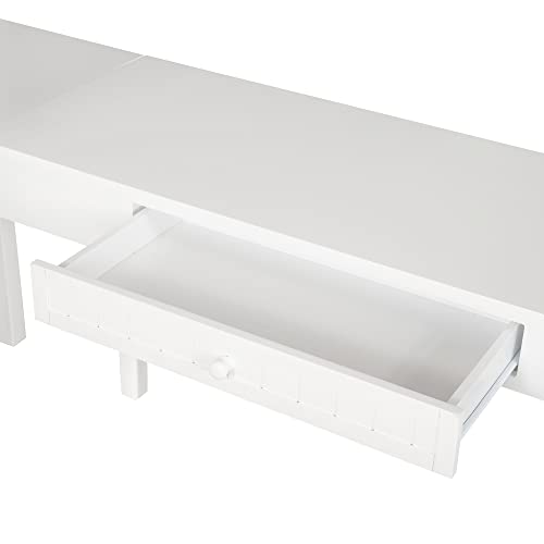 DNChuan Loft Bed with Desk/Drawers/Cabinet/Shelves, Wooden Loft Bed More Storage Space Twin Size - White