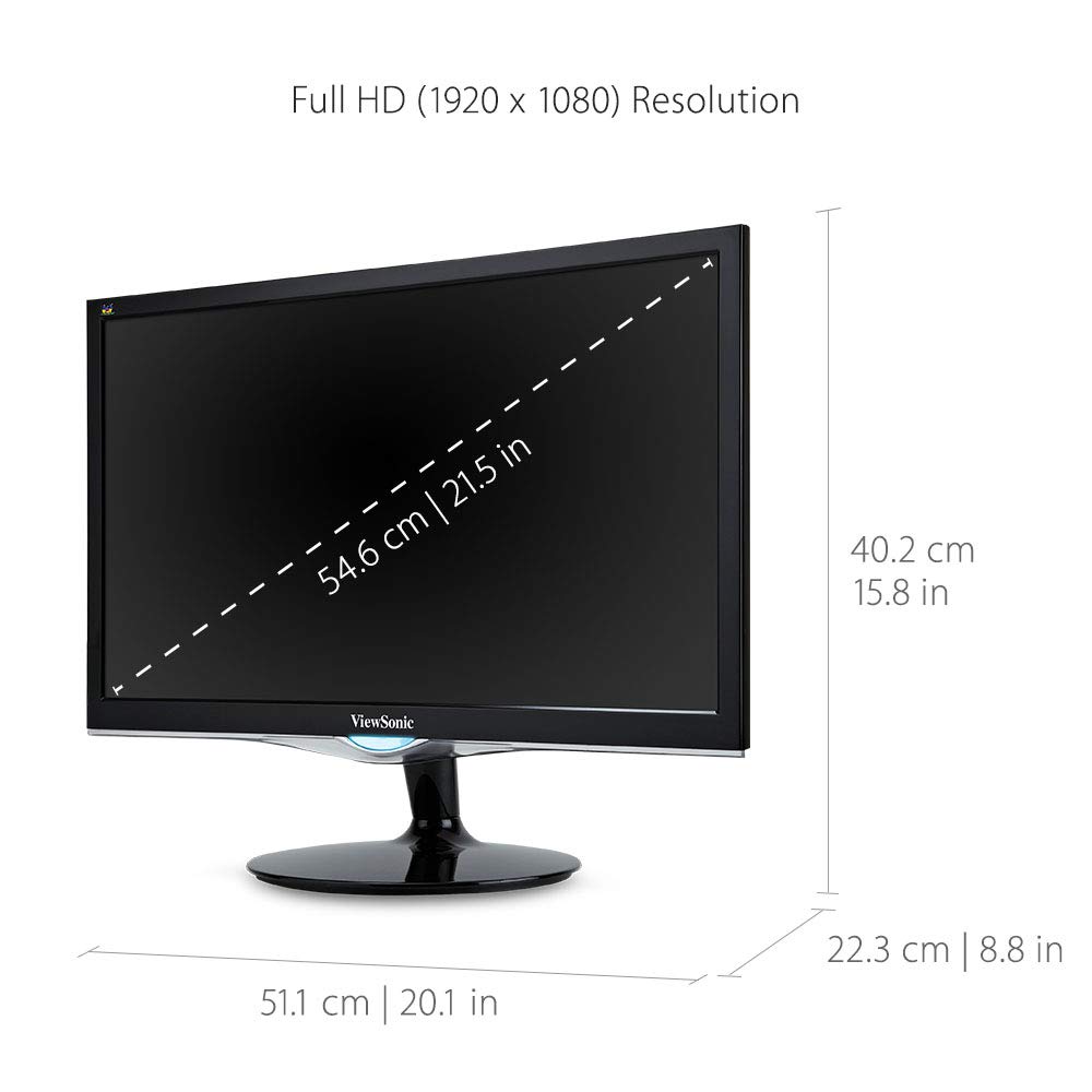 ViewSonic VX2252MH 22in 2ms 1080p Gaming Monitor HDMI, DVI, VGA (Renewed)