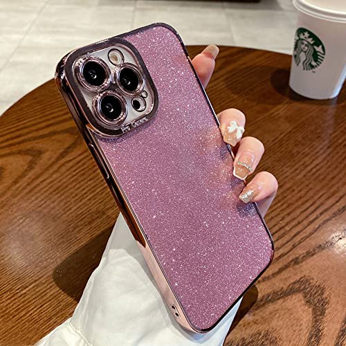 Fycyko Compatible with iPhone 11 Pro Case Glitter Luxury Cute Flexible Plating Cover Camera Protection Shockproof Phone Case for Women Girl Men Design for iPhone 11 Pro 5.8'' Pink