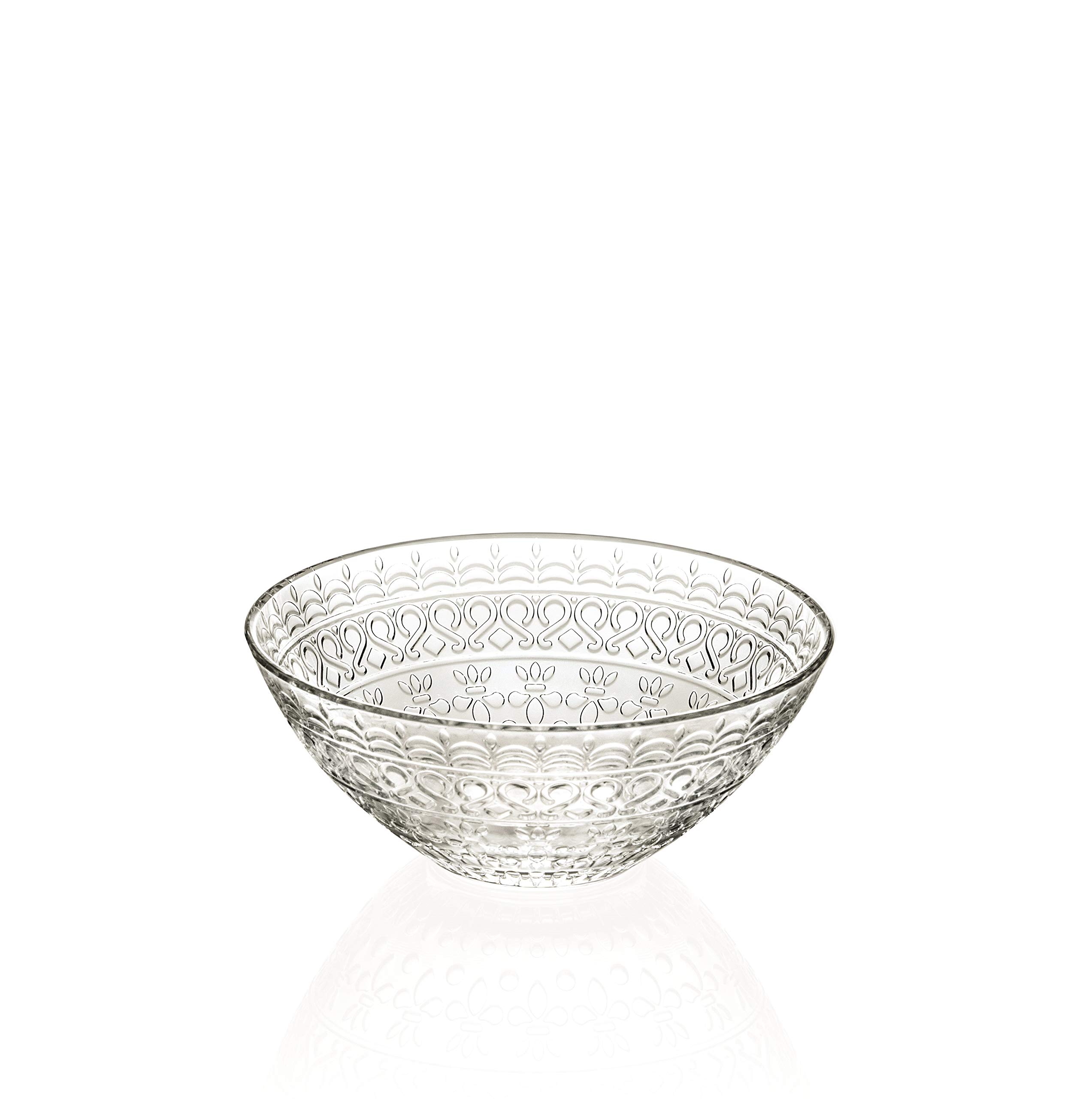 Barski Glass Bowl - For Dessert - Salad - Pasta - Fruit - Nuts - Chocolate - Set of 4 Bowls - Designed - 6.25" Diameter - Made in Europe