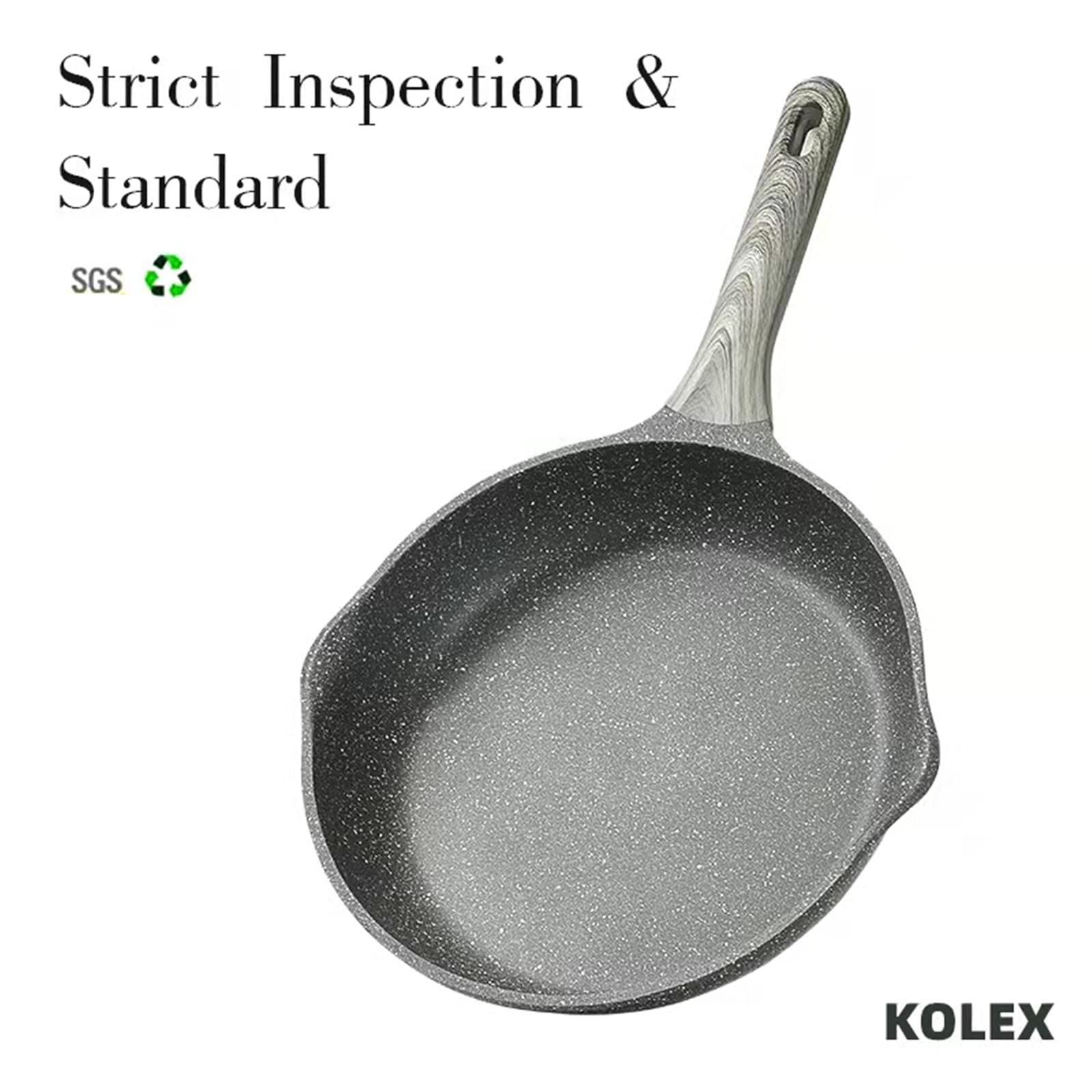 KOLEX Nonstick Frying Pan Skillet, 11-Inch Non Stick Granite Egg Pan Omelet Pans, Healthy Stone Cookware Chef's Pan, Dishwasher Safe, PFOA Free, Induction Compatible (Classic Granite, 11-Inch)