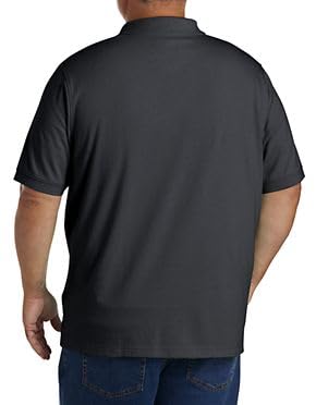 DXL Big and Tall Essentials Jersey Polo Shirt, Black, 2XLT