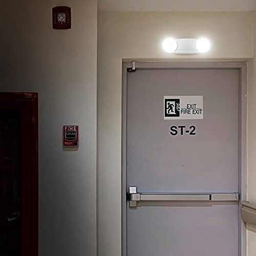 FREELICHT 10 Pack Exit Sign with Emergency Lights, Two LED Adjustable Head Emergency Exit Light with Battery Bundle 4 Pack Emergency Light, Emergency Lights for Business