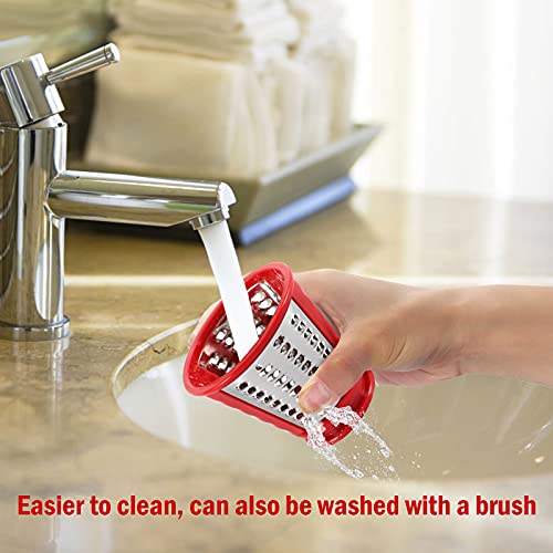 Electric Slicer, ASLATT Electric Cheese Grater for Home Kitchen Use, One-Touch Control Cheese Shredder, Salad Maker Machine for Fruits, Vegetables, Cheese Grater with 5 Attachments, 120V,White