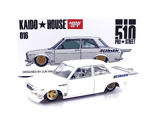 Datsun 510 Pro Street Pearl White (Designed by Jun Imai) Kaido House Special 1/64 Diecast Model Car by True Scale Miniatures KHMG016
